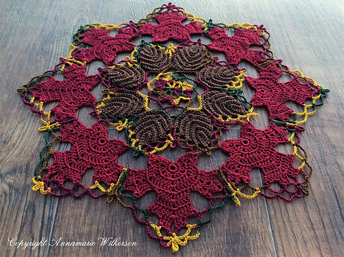 Ravelry: Autumn Leaves and Lace Doily pattern by Annamarie Wilkerson