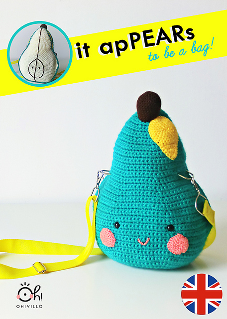 Ravelry: Amigurumi pear bag for kids pattern by Cristina Batista