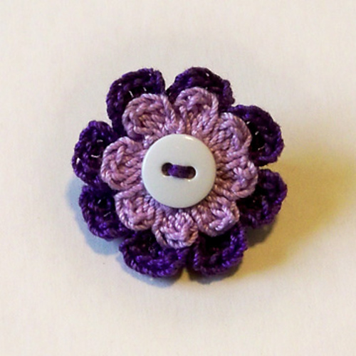Ravelry: Button Flower Pin pattern by Susan Lowman