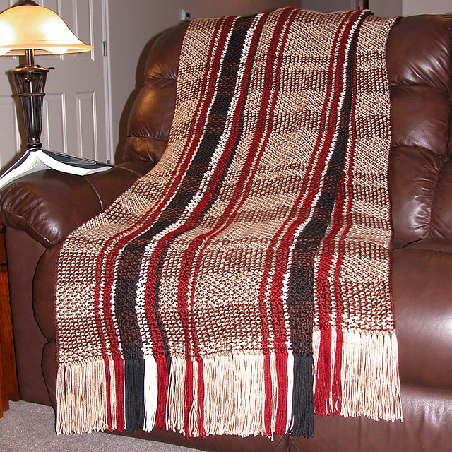 Ravelry: Reversible Plaid Afghan pattern by Kathryn A. Clark