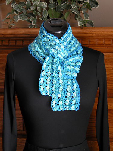 Ravelry: Waves of Blue Scarf pattern by Kathryn A. Clark