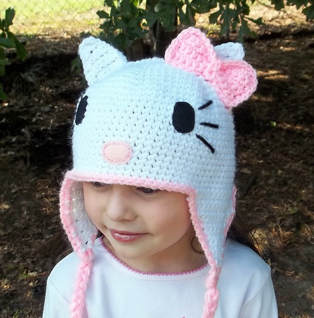 Ravelry: Hello Kitty Ear Flap Hat pattern by Robin Croninger