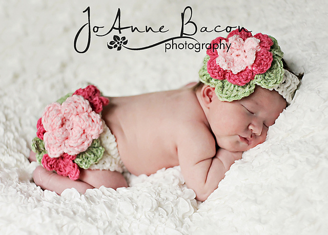 Ravelry: Flower diaper cover and headband pattern pattern by ...