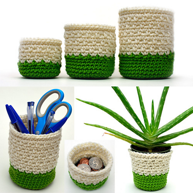 Ravelry: 3 Mini Storage Containers pattern by Rachel Choi