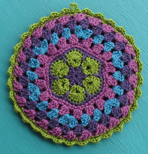 Ravelry: African Flower Mandala Pot Holder pattern by Crochet with Raymond