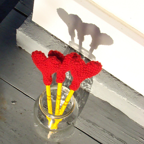 Ravelry: Heart Pencil Topper pattern by Maria Stout