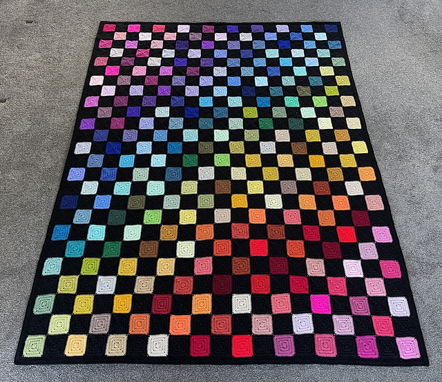 Ravelry: Multi-coloured squares blanket pattern by Melanie Payne