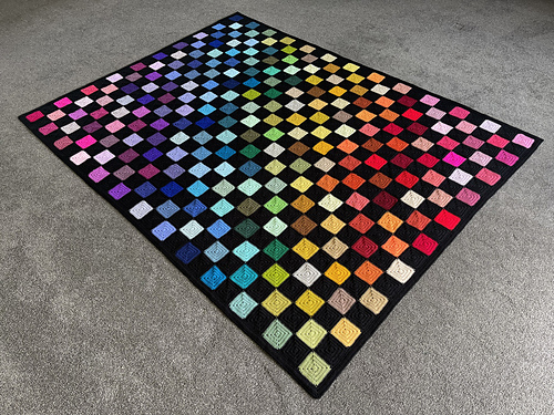 Ravelry: Multi-coloured squares blanket pattern by Melanie Payne