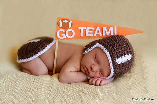 Ravelry: Baby Football Hat and Bum Cover pattern by Jocelyn Sass
