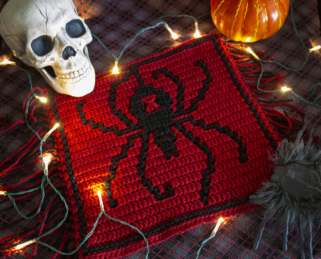 Ravelry: Halloween Mosaic Square - Black Widow Spider pattern by Cyndie ...