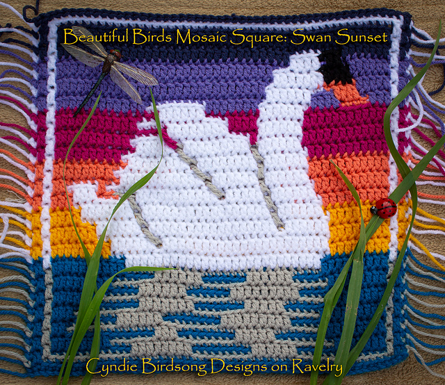 Ravelry: Beautiful Birds Mosaic square - Swan Sunset pattern by Cyndie ...