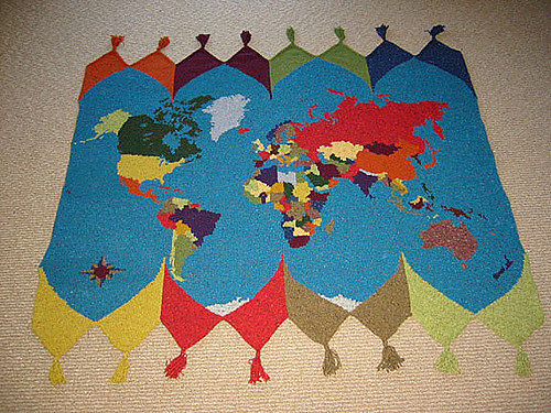 Ravelry: MAP OF THE WORLD AFGHAN & PILLOWS pattern by Kay Niederlitz