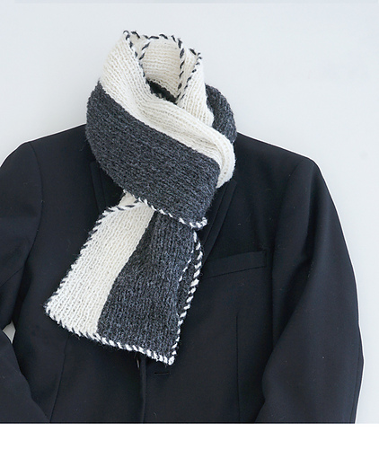 Ravelry: 684mmuf Bicolor Muffler pattern by Pierrot (Gosyo Co., Ltd)