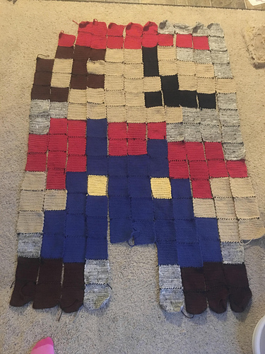 Ravelry: daniyell619's 8 Bit Mario Square Blanket