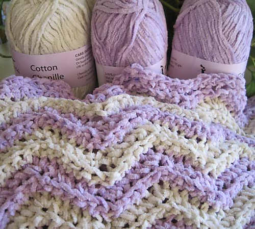 Ravelry: dbkn5's Cotton Chenille Ripple Baby Blanket
