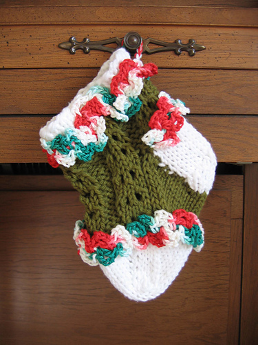 Ravelry: Ruffled Lace Christmas Stocking pattern by Kathy North