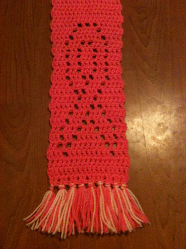 Ravelry: Cancer Ribbon Scarf pattern by Jessica Woofter