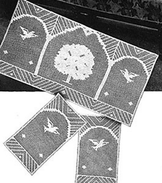 Ravelry: Bird and Tree Chair Set #7102 pattern by The Spool Cotton Company