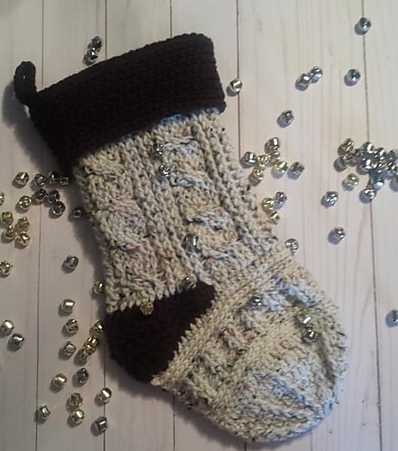 Ravelry: Cable & Ridges Christmas Stocking pattern by Debbie Kosinski