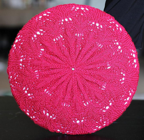Ravelry: Twin Leaf Lace Beret pattern by Deepika
