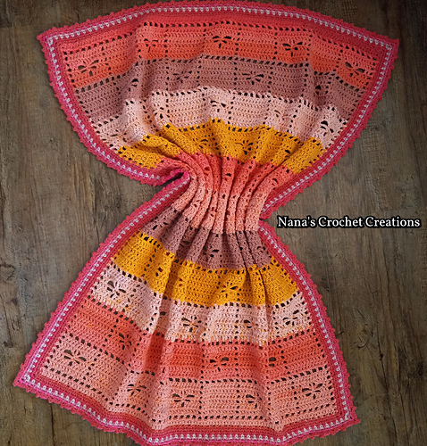 Ravelry: Nana's "Square Dancing Dragonflies" Filet Blanket pattern by D ...