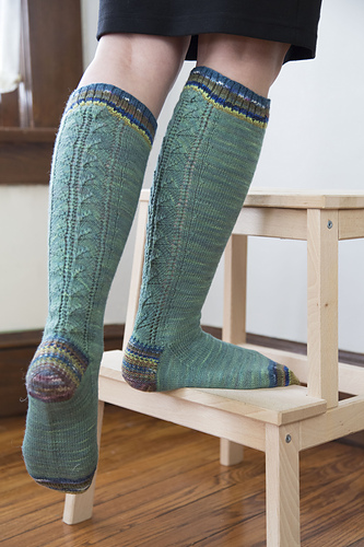 Ravelry: Mini Skein Knee Socks pattern by Barb Brown