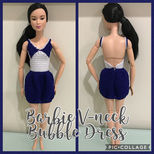 Ravelry: Barbie V-Neck Bubble Dress pattern by Dez Alyxander