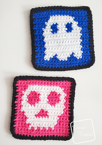 Ravelry: Skull and Ghost Halloween Squares pattern by Divine Debris