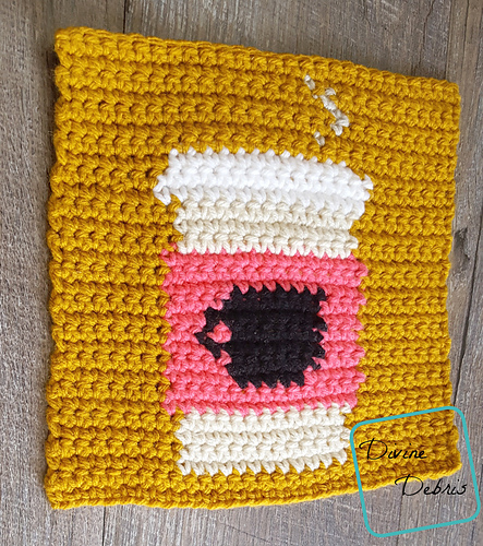 Ravelry: 8" Tapestry Coffee Mug Afghan Square pattern by Divine Debris