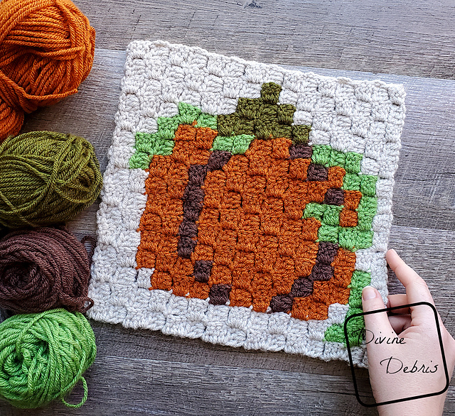 Ravelry: C2C Fall Pumpkin Afghan Square pattern by Divine Debris