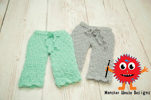 Ravelry: Lace & Shells Pants pattern by Monster House Design