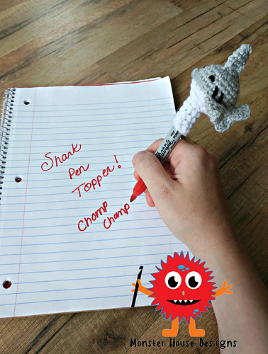 Ravelry: Shark Pencil Topper pattern by Monster House Design