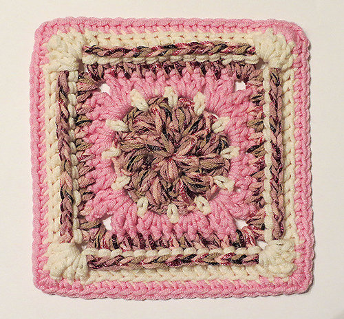 Ravelry: 6" Puff Pastry Block pattern by Donna Kay Lacey