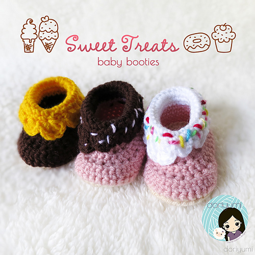 Ravelry: Sweet Treats Baby Booties pattern by Doris Yu