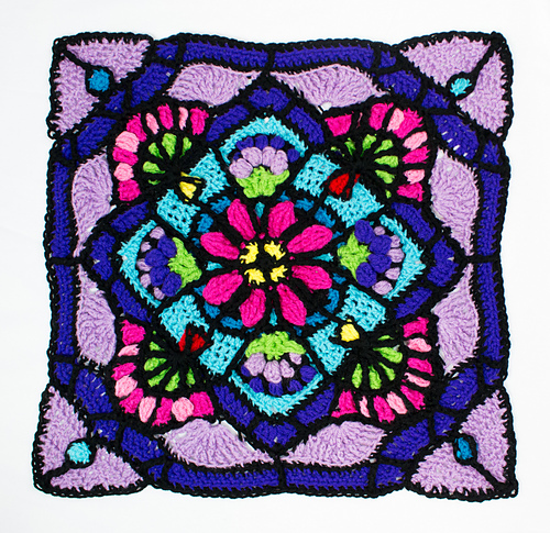 Ravelry: Dragon Flower Stained Glass Square pattern by Shawn Torres