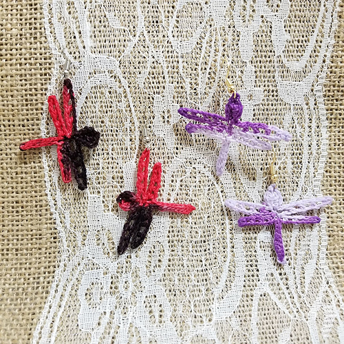Ravelry: Dragonfly Kiss Earrings pattern by Teal Dragonfly Creations