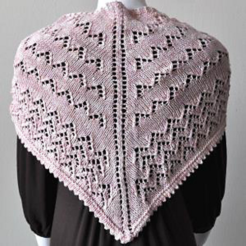 Ravelry: Lace Triangle Shawl With Picot Hem pattern by Gail Tanquary