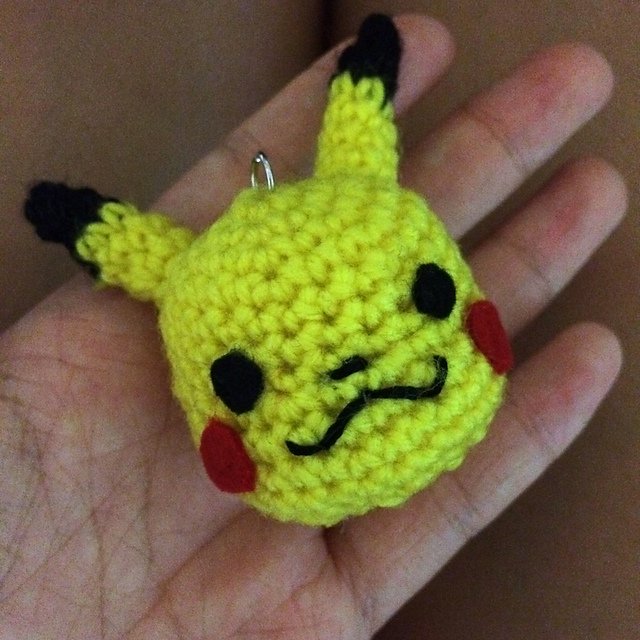 Ravelry: Pikachu Head Key-Chain pattern by Joey Kuan