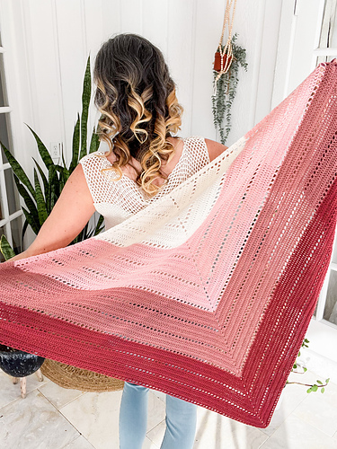 Ravelry: Pretty in Pink Triangle Crochet Shawl pattern by Briana K Designs