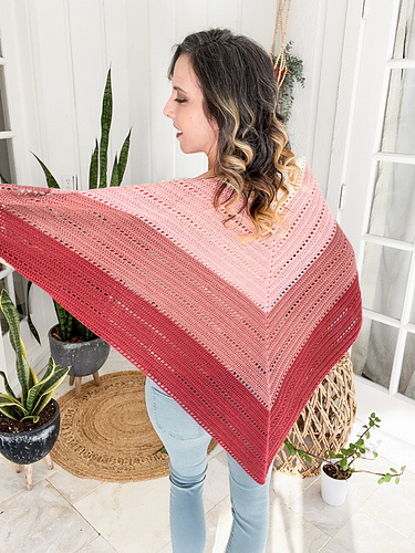 Ravelry: Pretty in Pink Triangle Crochet Shawl pattern by Briana K Designs