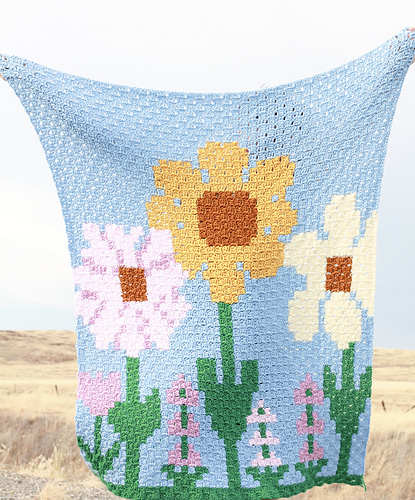 Ravelry: Flower Field C2C Blanket pattern by E'Claire Makery