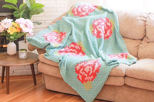 Ravelry: C2C Rose Garden Blanket pattern by E'Claire Makery