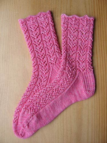 Ravelry: Heart Ribbon Lace Socks pattern by Evelyn A. Clark