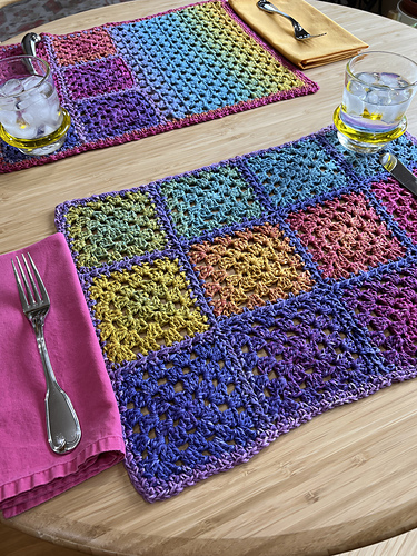 Ravelry: Chromatic Granny Placemats pattern by Edie Eckman
