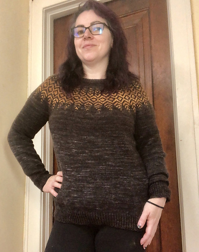 Finally finished my first ever knitted sweater and I'm so pleased ...