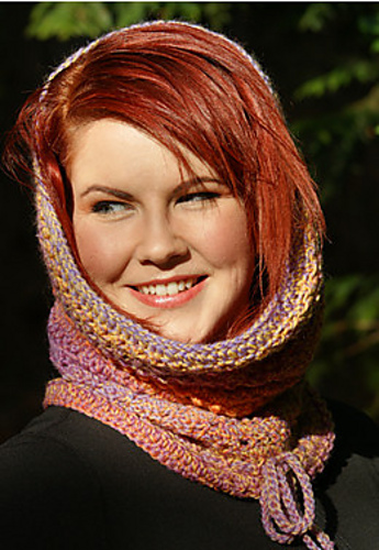 Ravelry: Eyelet Cowl/Hood pattern by Karen Heimburger