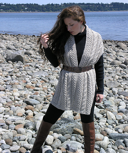 Ravelry: Coin Lace and Cable Wrap pattern by Shui Kuen Kozinski