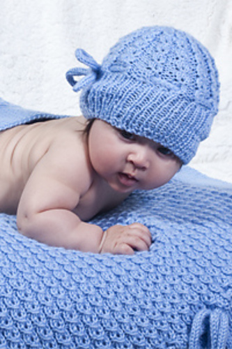 Ravelry: Mock Eyelet Baby Hat and Blanket pattern by Pam Bledsoe