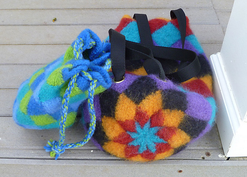 Ravelry: Felted Knapsack / Backpack in Entrelac pattern by Gwen Bortner