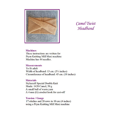 Ravelry: Camel Twist Headband pattern by Esther Kate